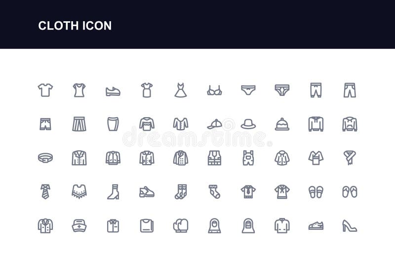 App Complete Clothing Icon Set Stock Vector - Illustration of green ...