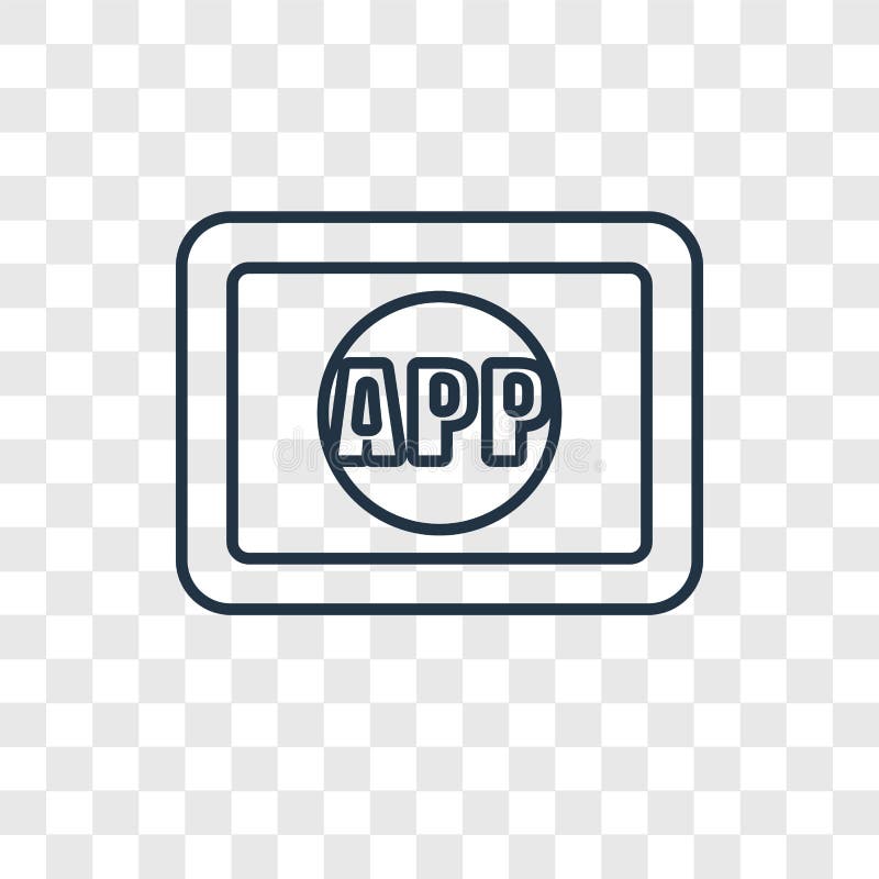 App Concept Vector Linear Icon Isolated on Transparent Background, App ...