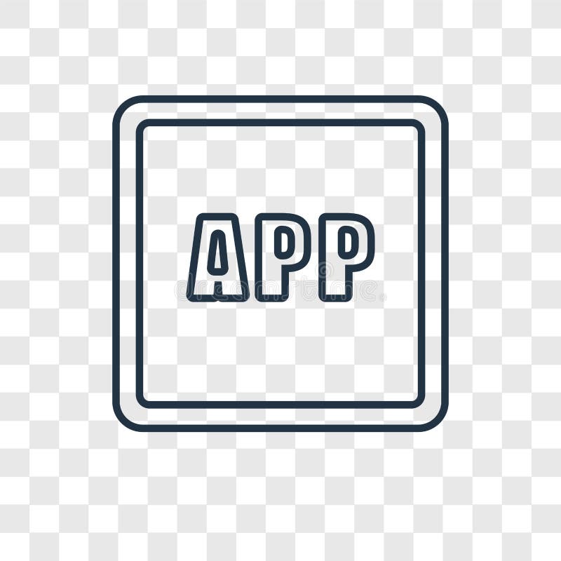 App Concept Vector Linear Icon Isolated on Transparent Background, App ...