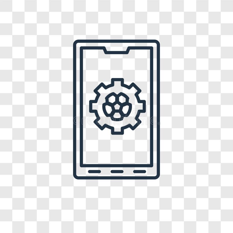 App Concept Vector Linear Icon Isolated on Transparent Background, App ...