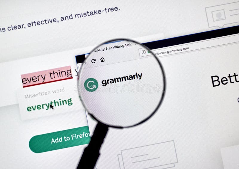 Logotipo Y App Del Control De Grammarly Imagen editorial - Imagen de ...