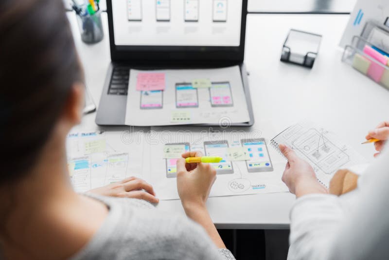 Web Designers Working on User Interface Project Stock Photo - Image of ...