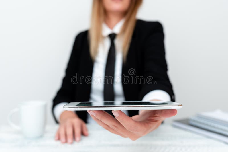 App Developer Presenting New Program, Displaying Upgraded Device ...