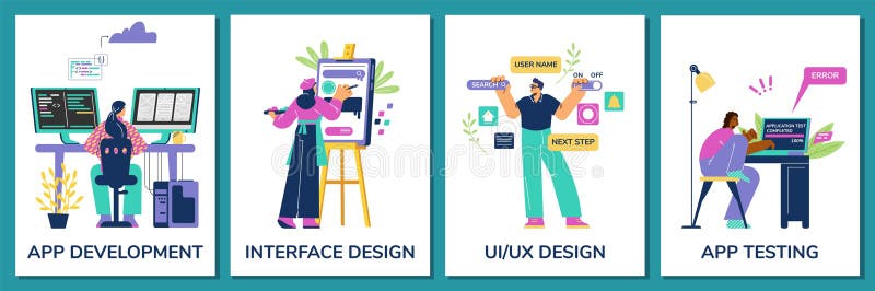 App Developing Process Stages: Coding, Interface, Ui and Ux Design ...