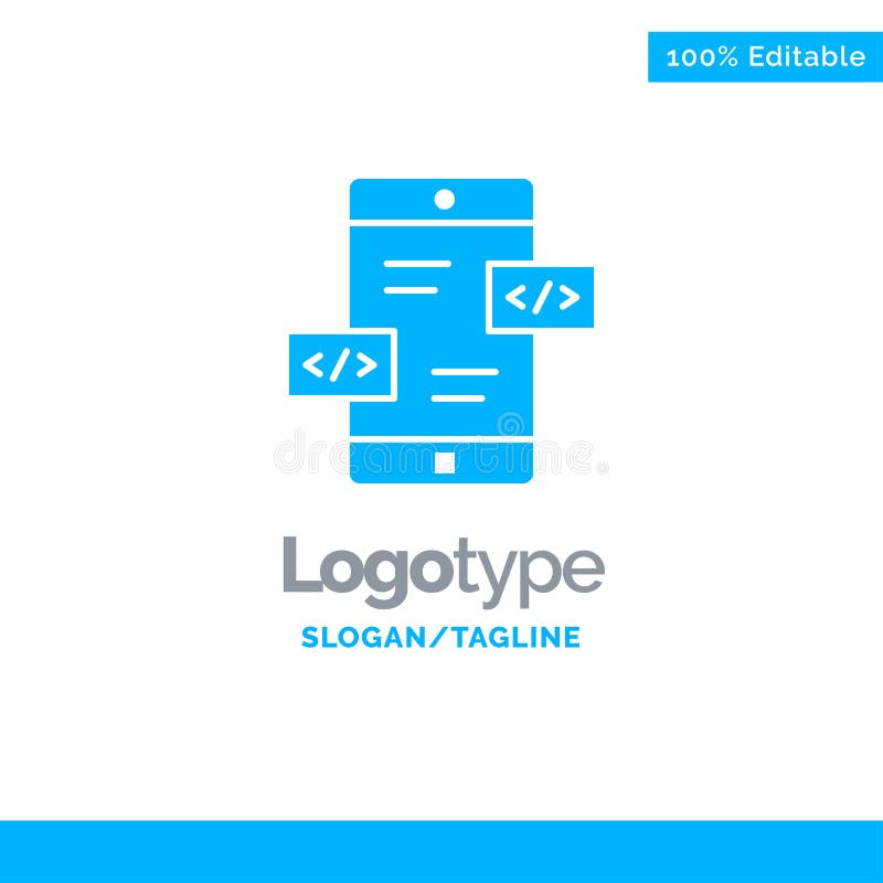 App Development, Arrows, Div, Mobile Blue Solid Logo Template. Place ...