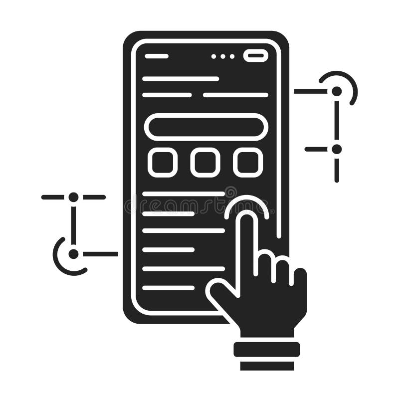 App Development Black Glyph Icon. Process by Which a Mobile App is ...