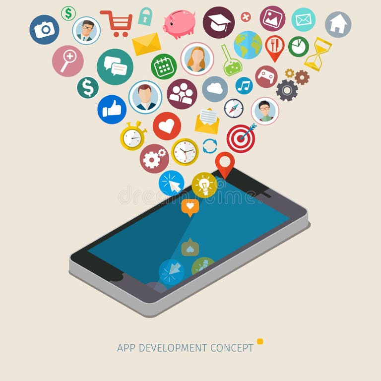 App development concept stock vector. Illustration of build - 66059905