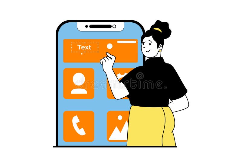 App Development Concept with People Scene in Flat Web Design. Vector ...