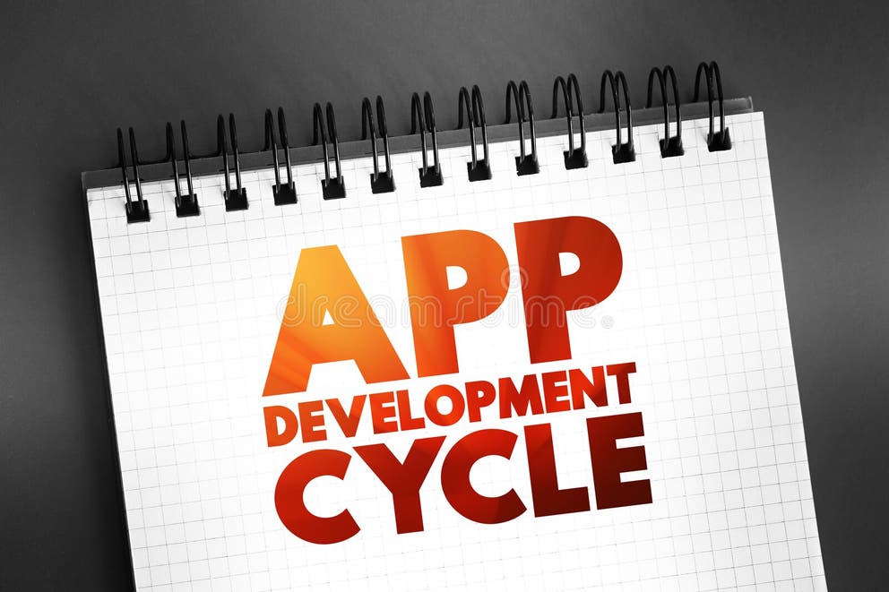 App Development Cycle Text Concept on Notepad for Presentations and ...