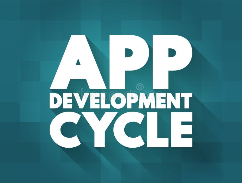 App Development Cycle Text Concept Button on Keyboard for Presentations ...