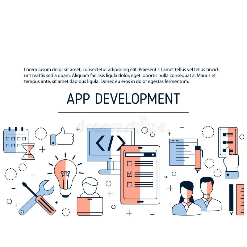 App Development and Design Concept Stock Vector - Illustration of ...