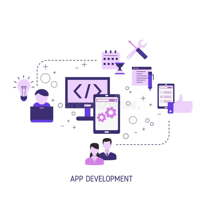 App Development and Design Concept Stock Vector - Illustration of idea ...