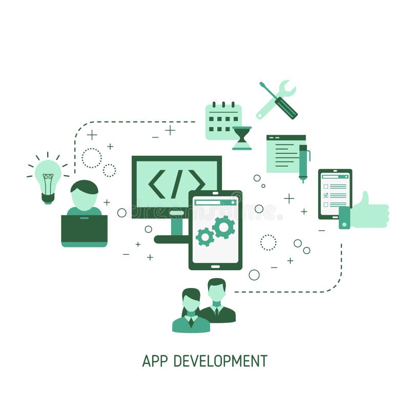 App Development and Design Concept Stock Vector - Illustration of ...