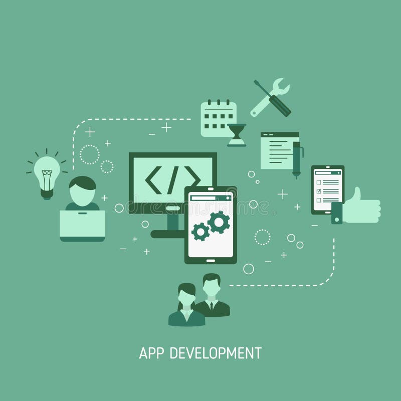 App Development and Design Concept Stock Vector - Illustration of ...