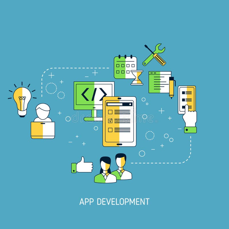 App Development and Design Concept Stock Vector - Illustration of ...