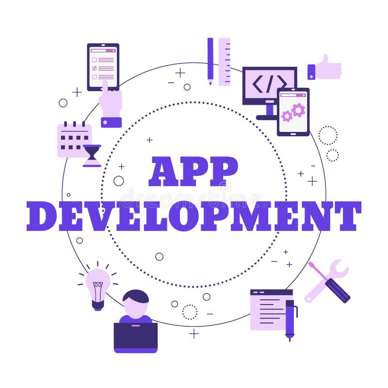 App Development and Design Concept Stock Vector - Illustration of idea ...