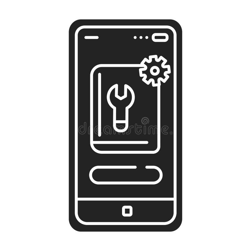 App Development Guide Black Glyph Icon. Instruction for People that Wat ...