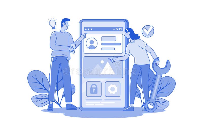 App Development Illustration Concept on White Background Stock Vector ...