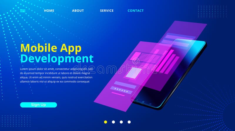 App Development Mobile Banner Web. Vector Illustration Stock Vector ...