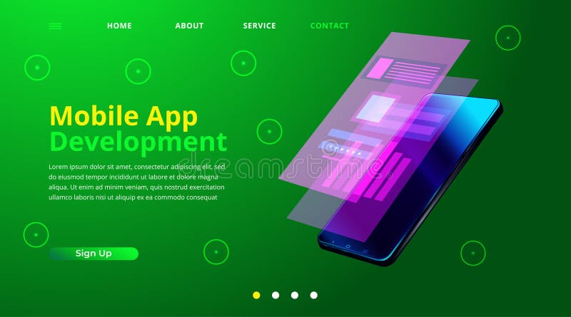 App Development Mobile Banner Web. Vector Illustration Stock Vector ...