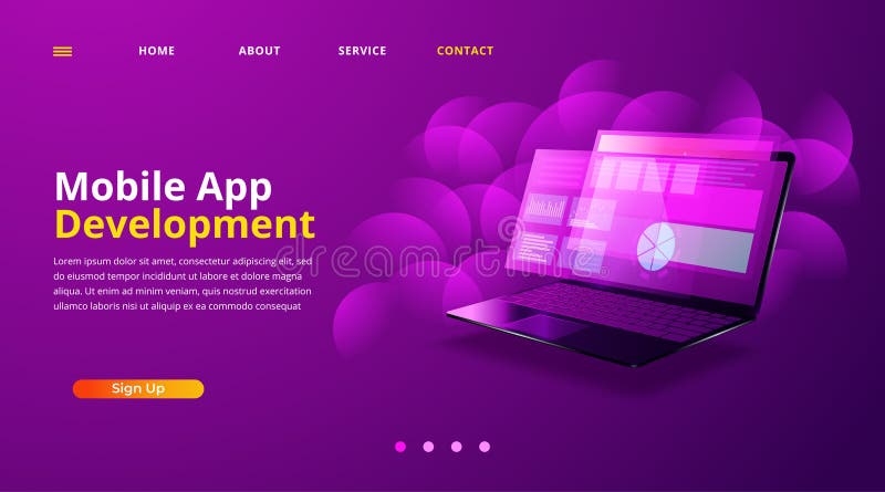 App Development Mobile Banner Web. Vector Illustration Stock Vector ...