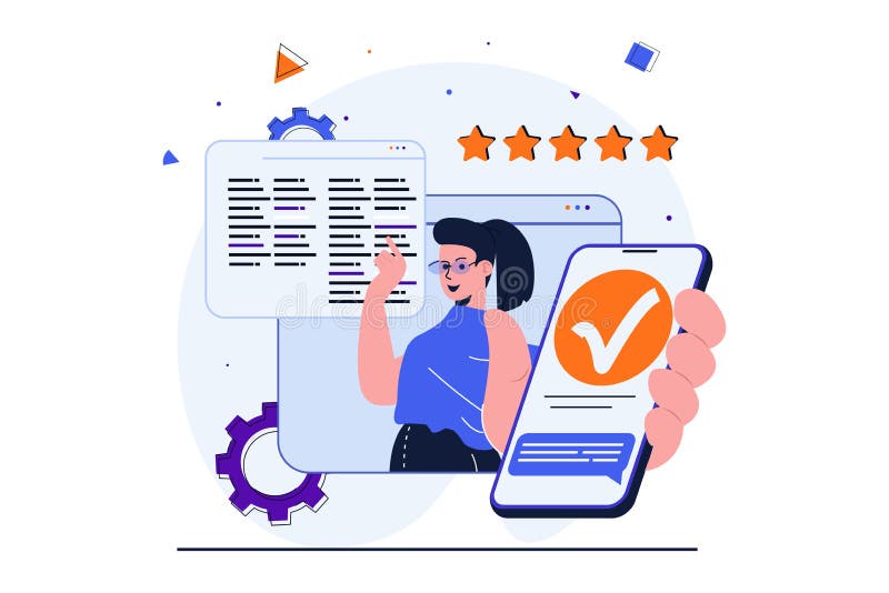 App Development Modern Flat Concept for Web Banner Design. Stock ...