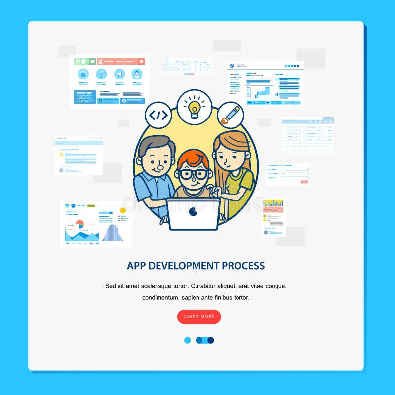 App Development Process Illustration with Graphic and Info Graphic ...