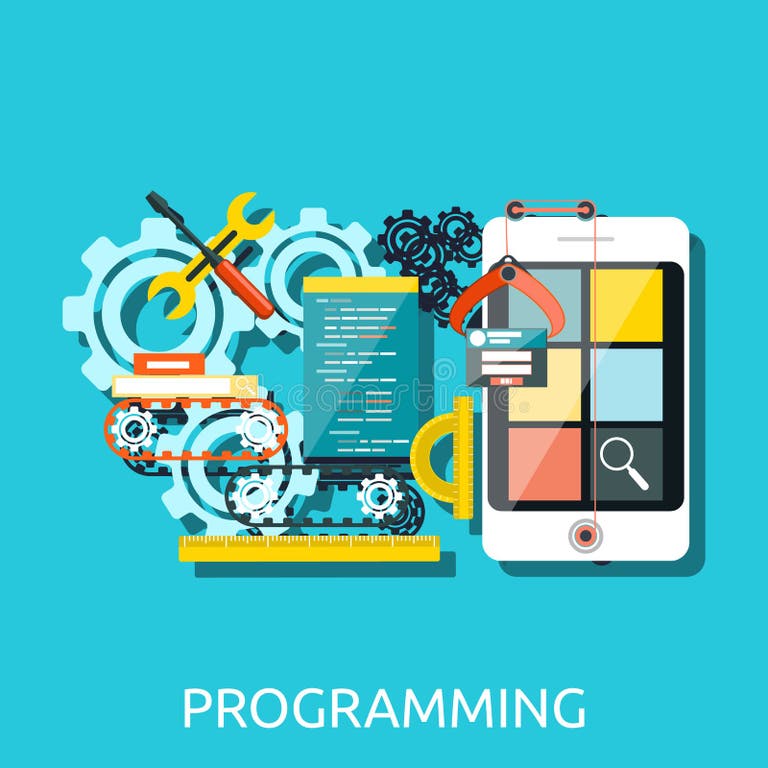 App Development Programming Concept Stock Vector - Illustration of ...