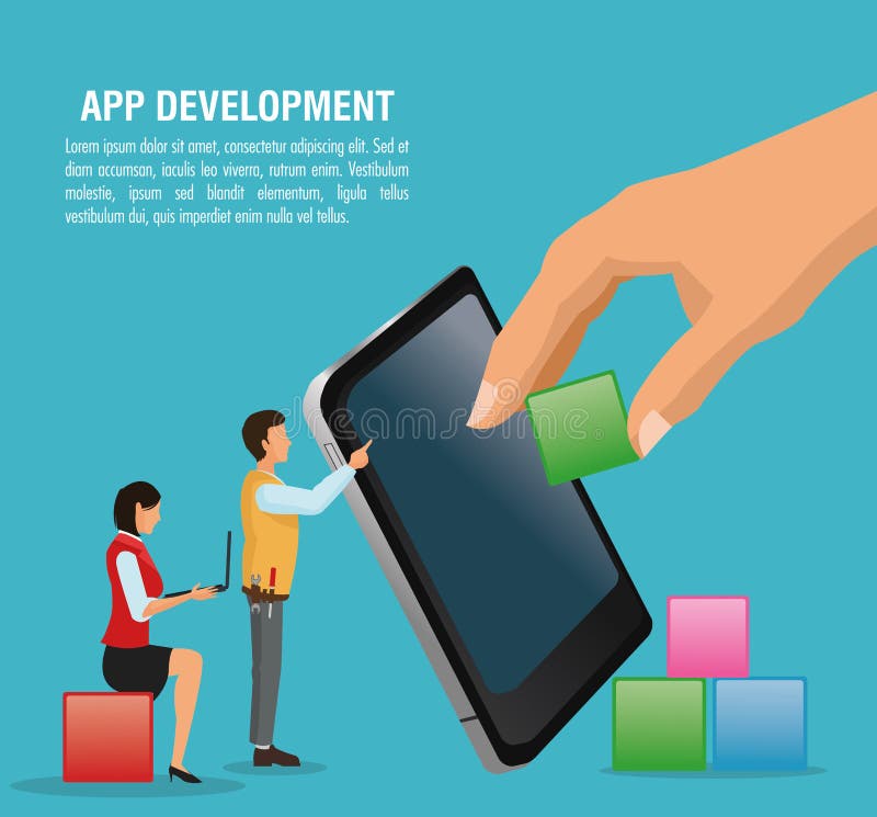App Development Technology Design Stock Vector - Illustration of ...