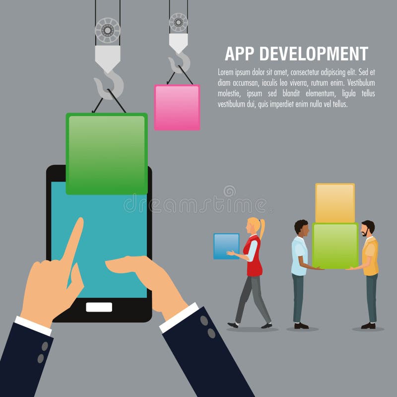 App Development Technology Design Stock Vector - Illustration of ...