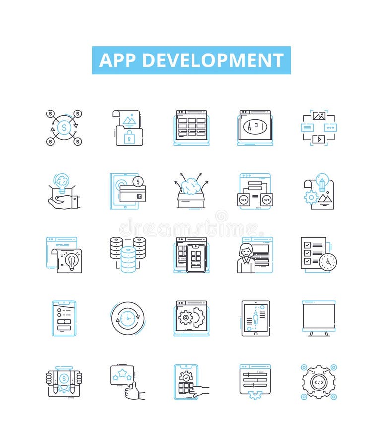 App Development Vector Line Icons Set. App, Development, Design, Mobile ... App Development Vector Line Icons Set. App, Development, Design, Mobile ...