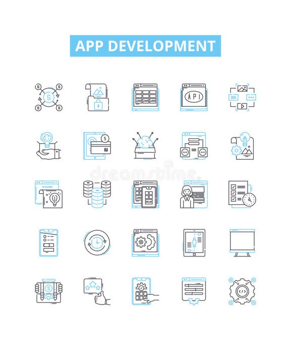 App Development Vector Line Icons Set. App, Development, Design, Mobile, Software, Coding ...