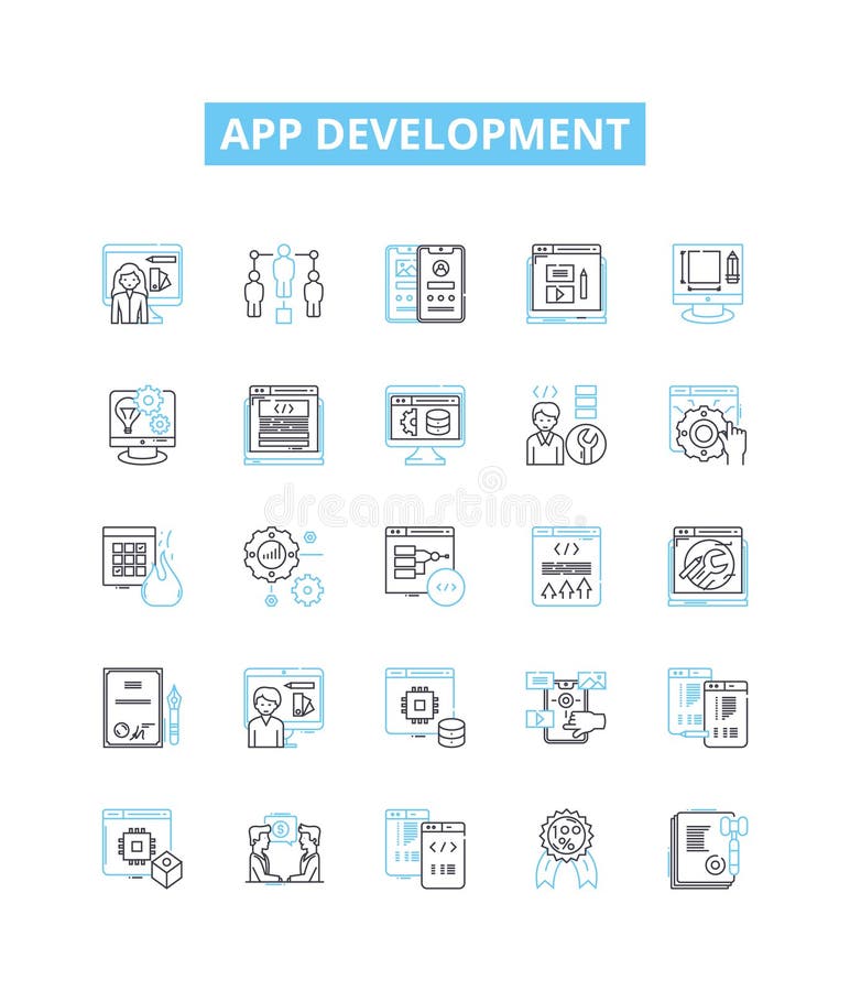 App Development Vector Line Icons Set. App, Development, Design, Mobile ...