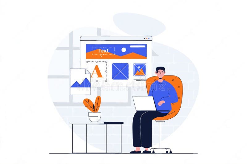 App Development Web Concept with Character Scene Stock Illustration ... App Development Web Concept with Character Scene Stock Illustration ...