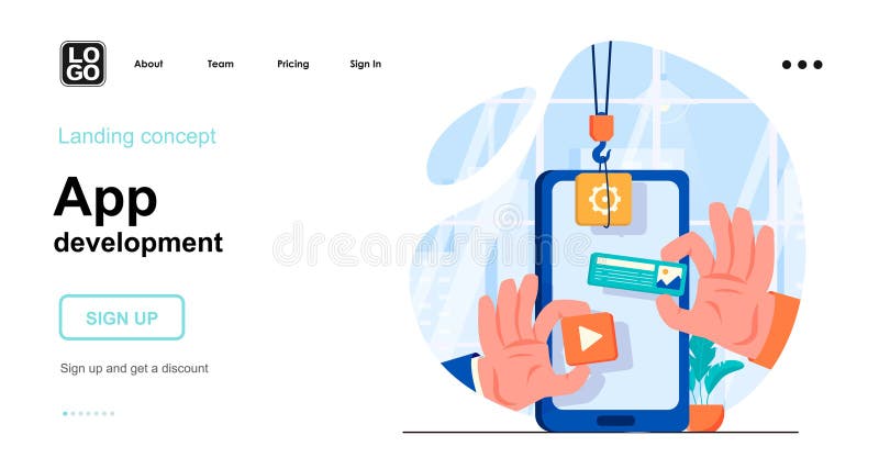 App Development Web Concept Mobile Application Development Create Of Interface Layout With