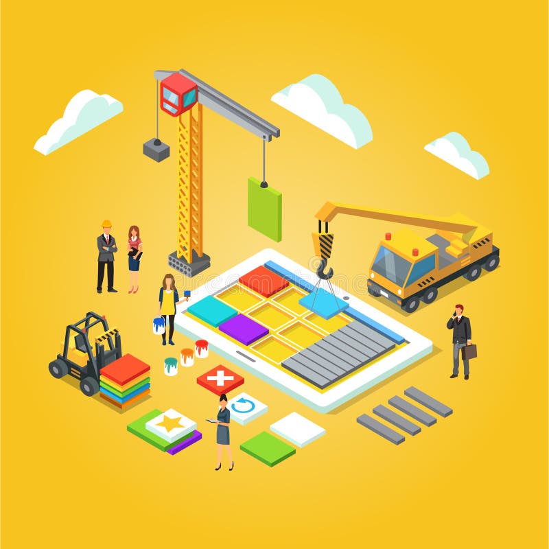App Building Construction Stock Illustrations – 21,643 App Building ...