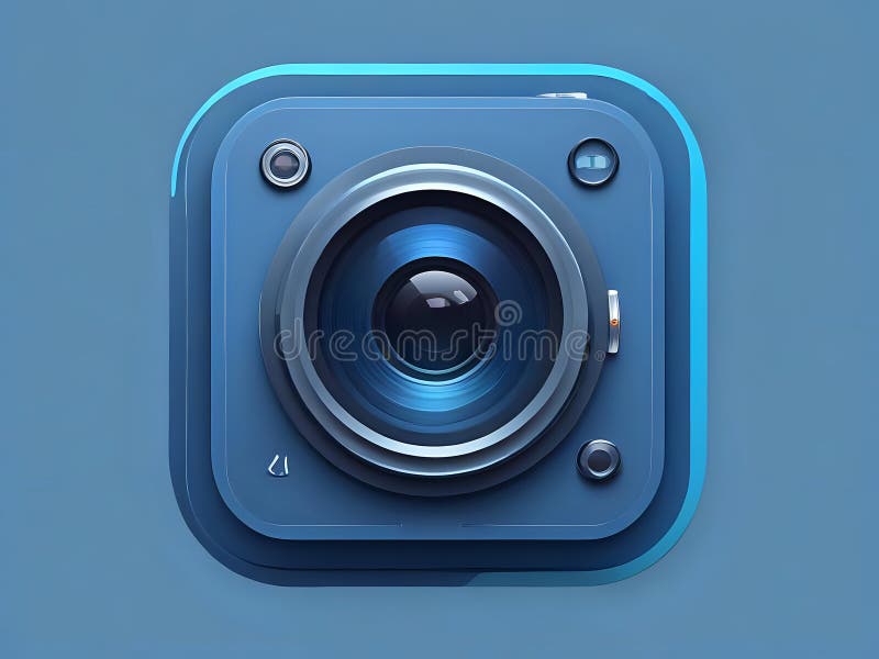 App Icon of a Camera , Gym App, Blue Color Palette - Generated by Ai ...