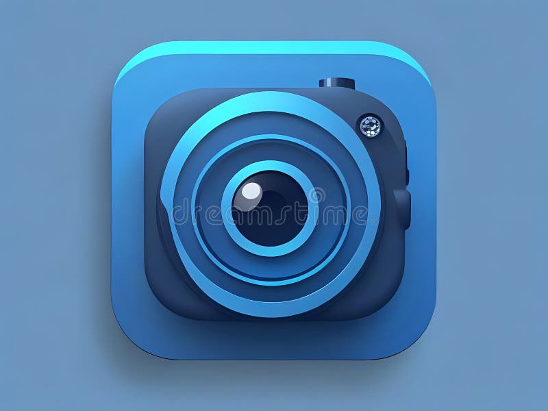 App Icon of a Camera , Gym App, Blue Color Palette - Generated by Ai ...