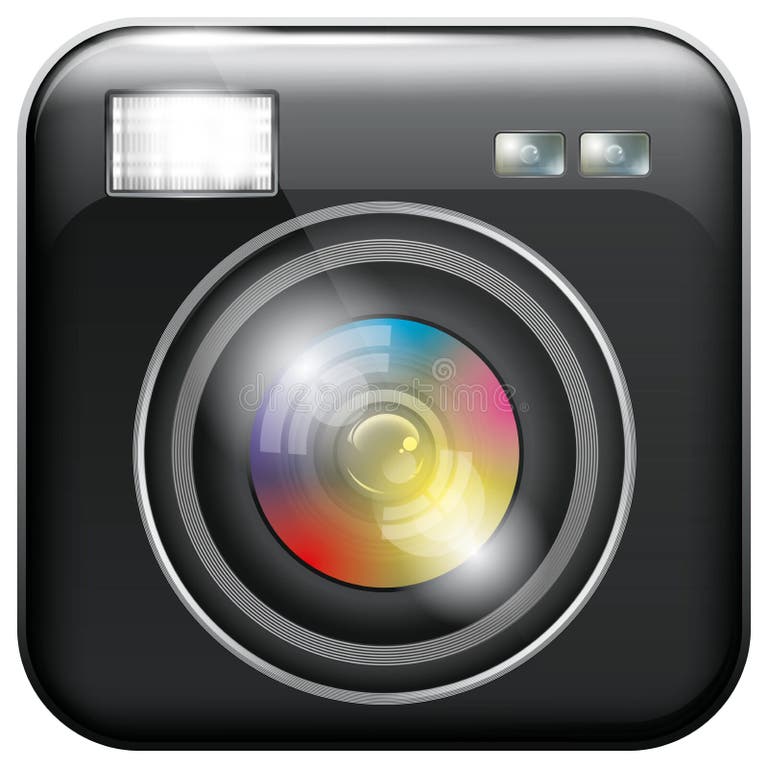 App Icon with Camera Lens and Flash Light Stock Vector - Illustration ...