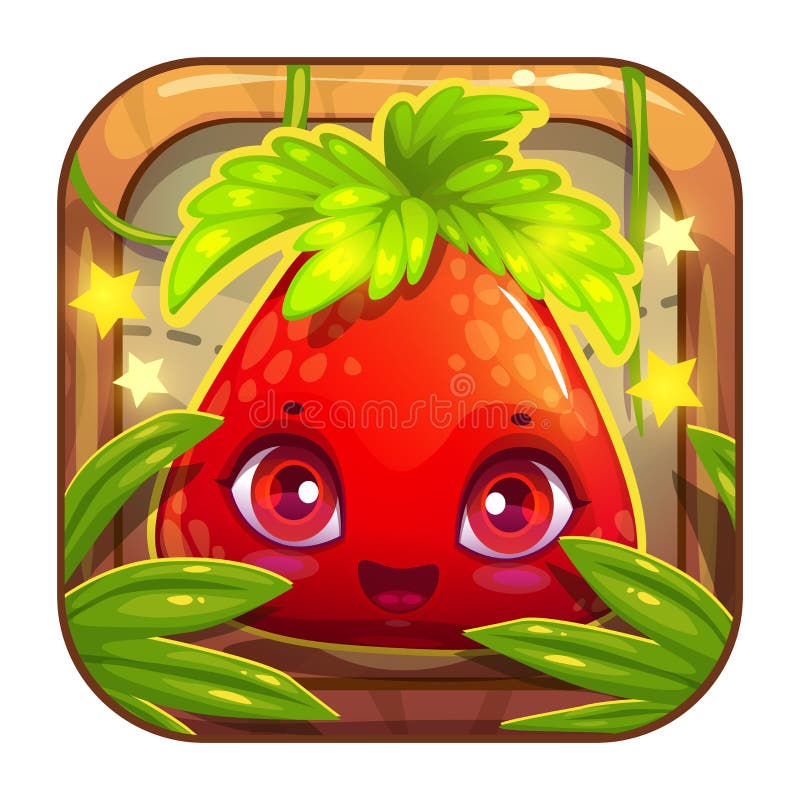 App Icon with Cute Berry Character Stock Vector - Illustration of ...