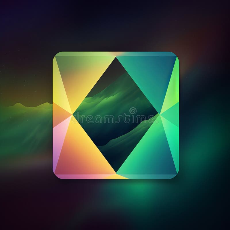 An App Icon with a Diamond Shape in the Middle of a Colorful Background ...