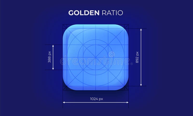 App Icon. Empty. Square Shape. Mobile UX/UI. Blue Color with Gradient ...