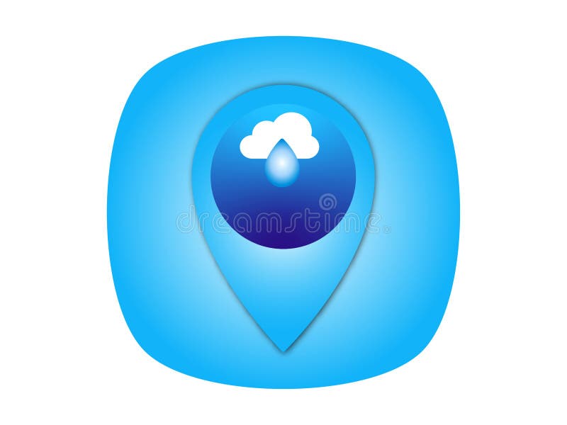 App Icon Location Weather Rain Stock Vector - Illustration of round ...