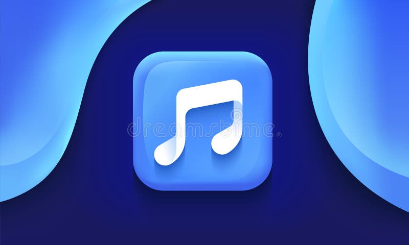 App Icon. Music Sign. Square Shape. Mobile UX/UI. Blue Color with ...