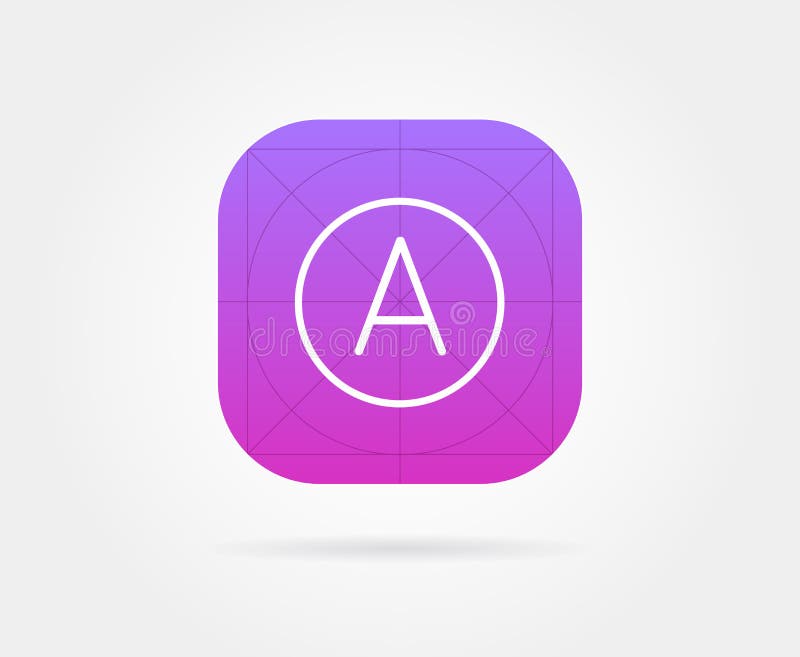 App Icon Template with Guidelines. Vector Stock Vector - Illustration ...