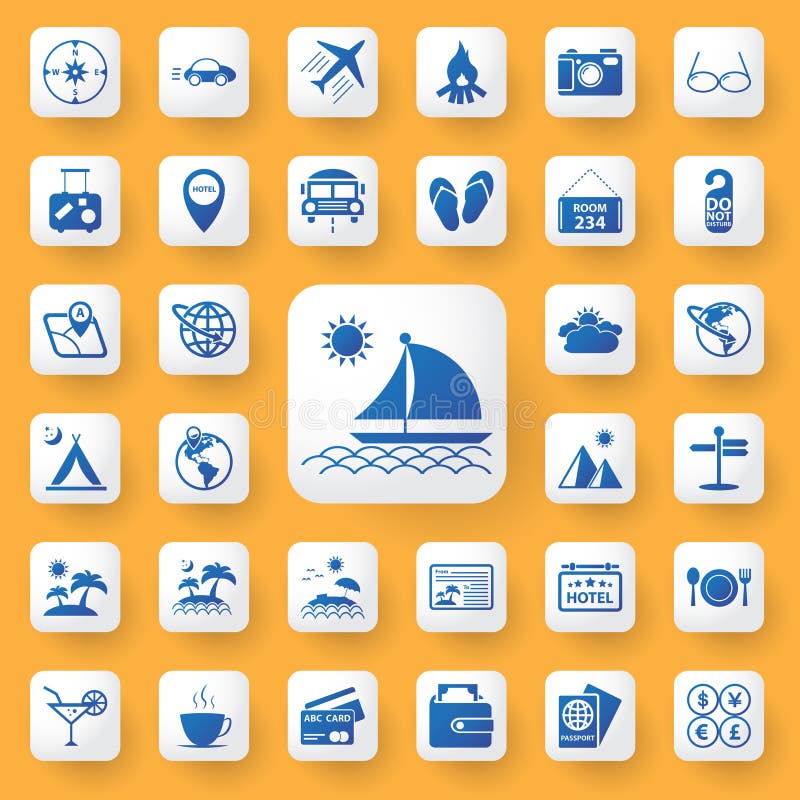 App Icon Travel Sign Icons Set. Vector Illustration. Stock Vector ...