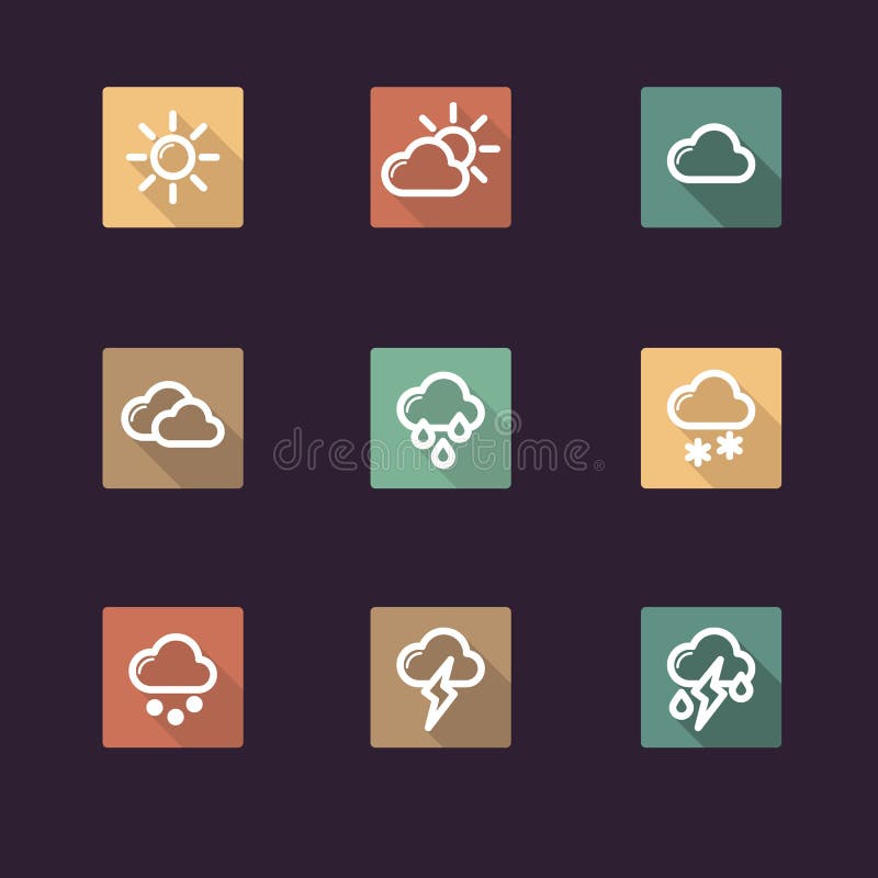Vector Weather Forecast Pictogram Set. Part 1 Stock Vector ...