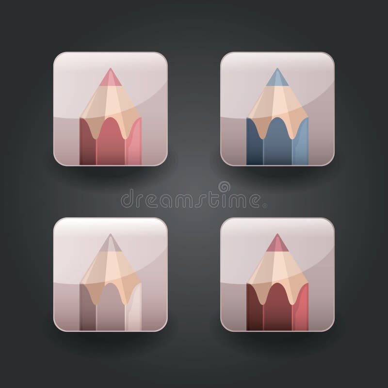 App icons pencil stock vector. Illustration of draw, color - 38929911