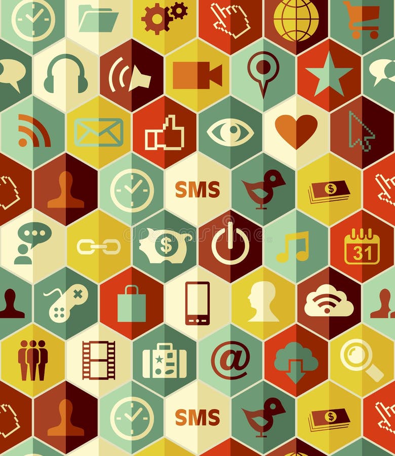 App icons seamless pattern stock vector. Illustration of home - 32018701