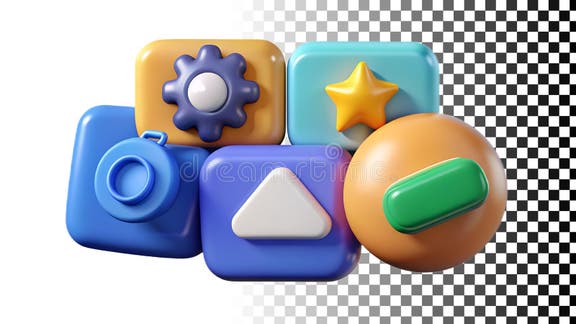 App Icons Stack, Mobile Apps and Digital Interface Elements Png ...
